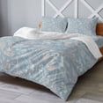 4 Piece Duvet Cover Set Full, Dandelion Daisy Lavender Abstract Plant ...
