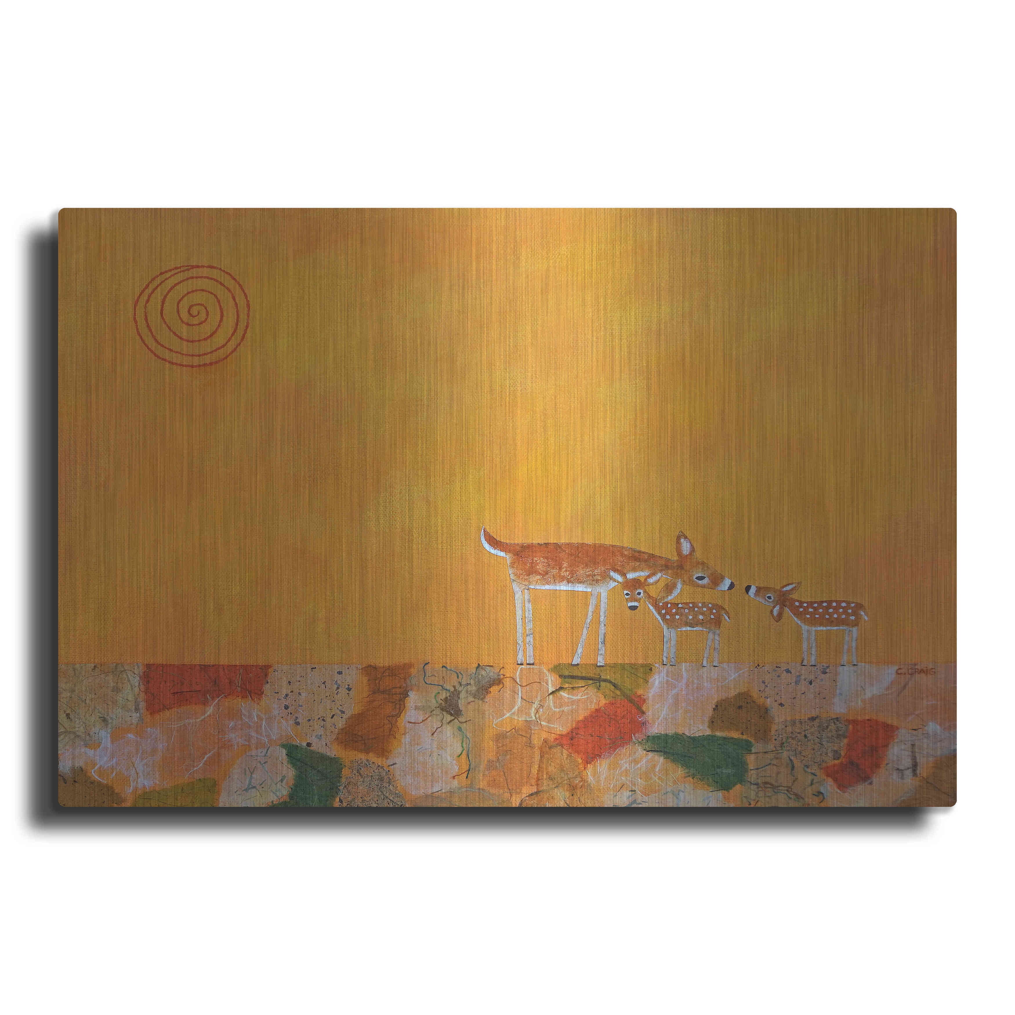 Luxe Metal Art 'Fawns At Dawn by Casey Craig Metal Wall Art, 36"x24 ...