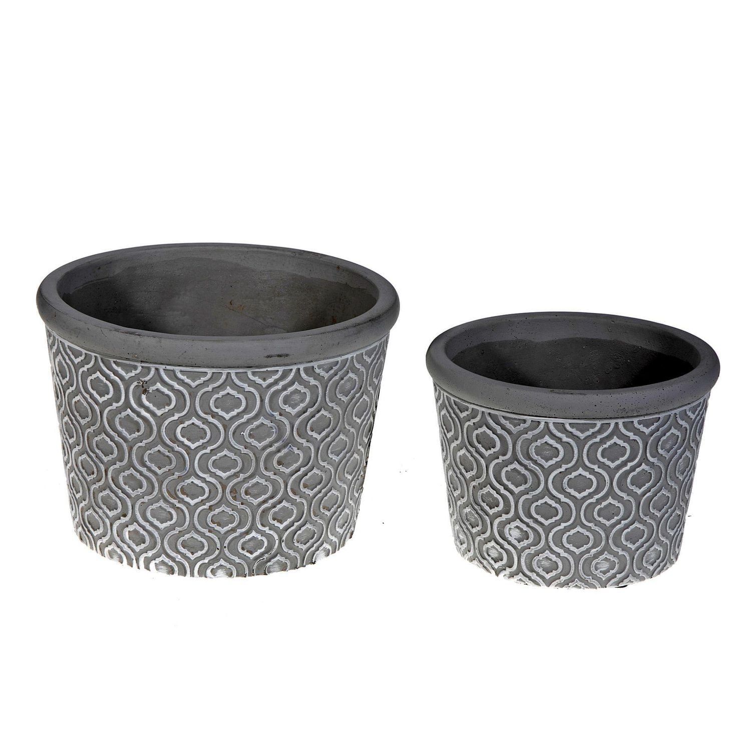 Click here for Ih Casadécor 2 Pc Cement Round Planter (Diamond Gr... prices