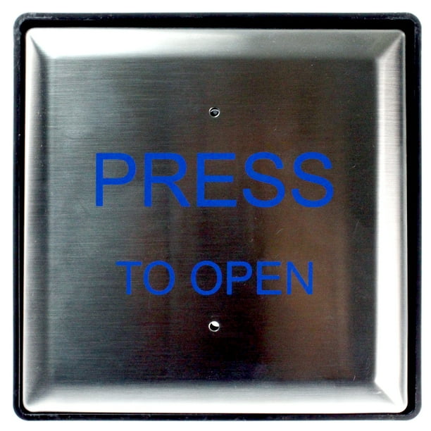 Larco 6S2 6" Square PTO Button, "Push To Open" Handicap Accessible ...