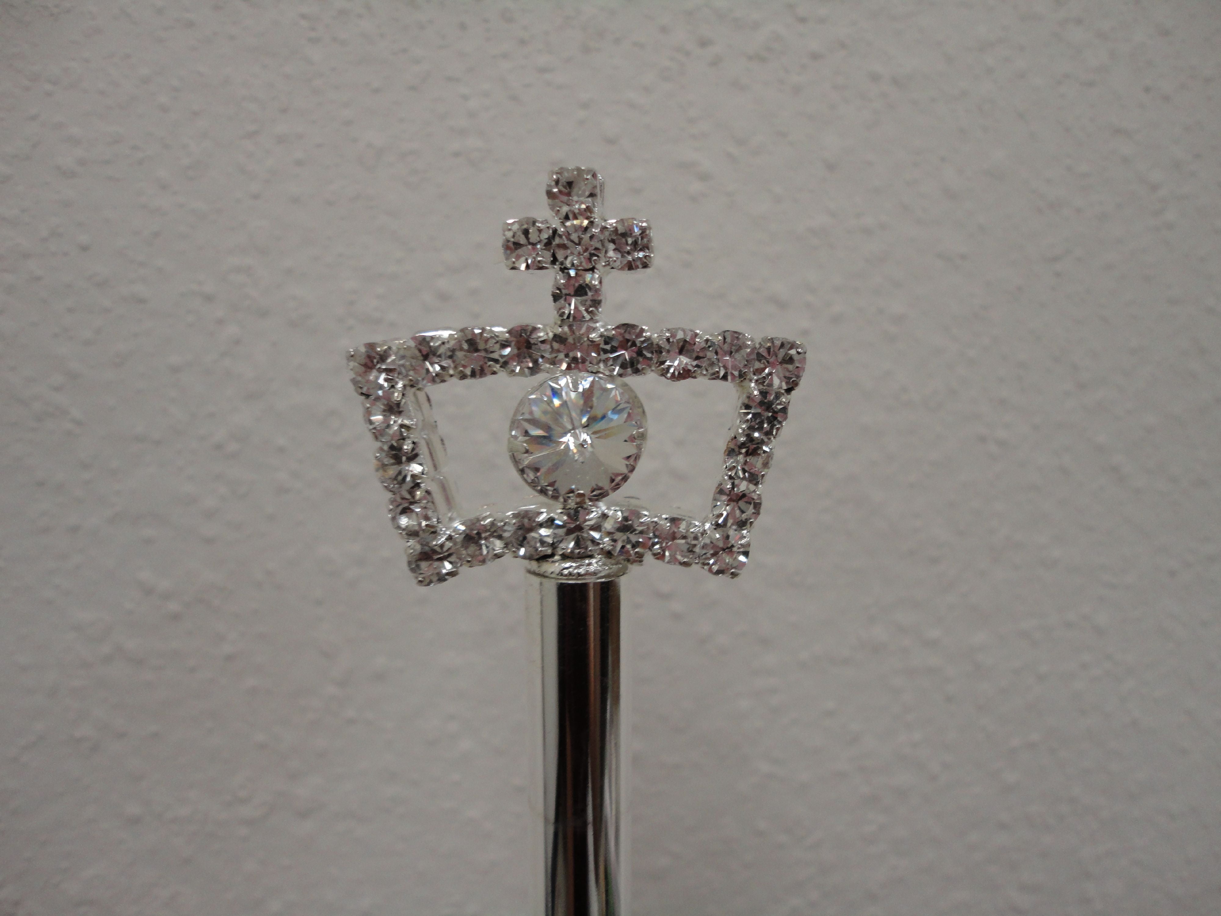 Charmed 11" Crown with Cross Scepter; Silver/Clear - Walmart.com