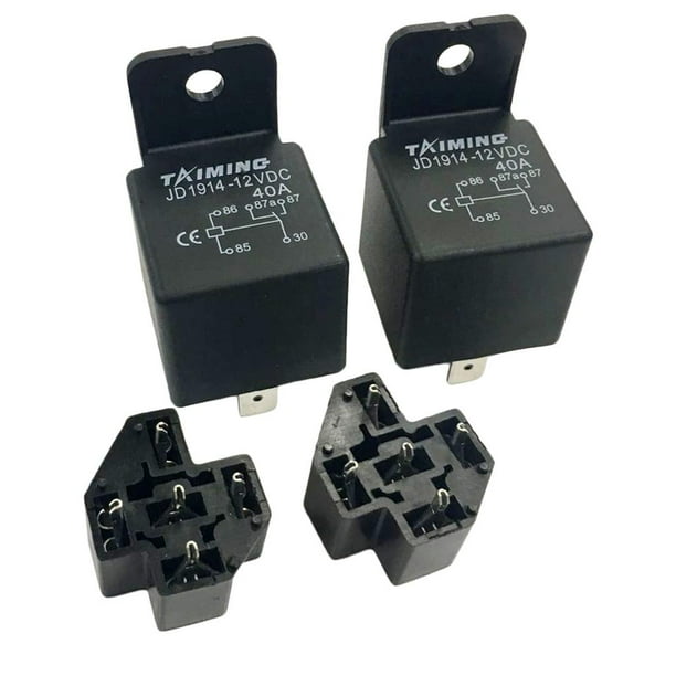 AUTOMOTIVE RELAY, 12V & 24V DC, 40A (2 pieces) - Black, JD1914 12V ...