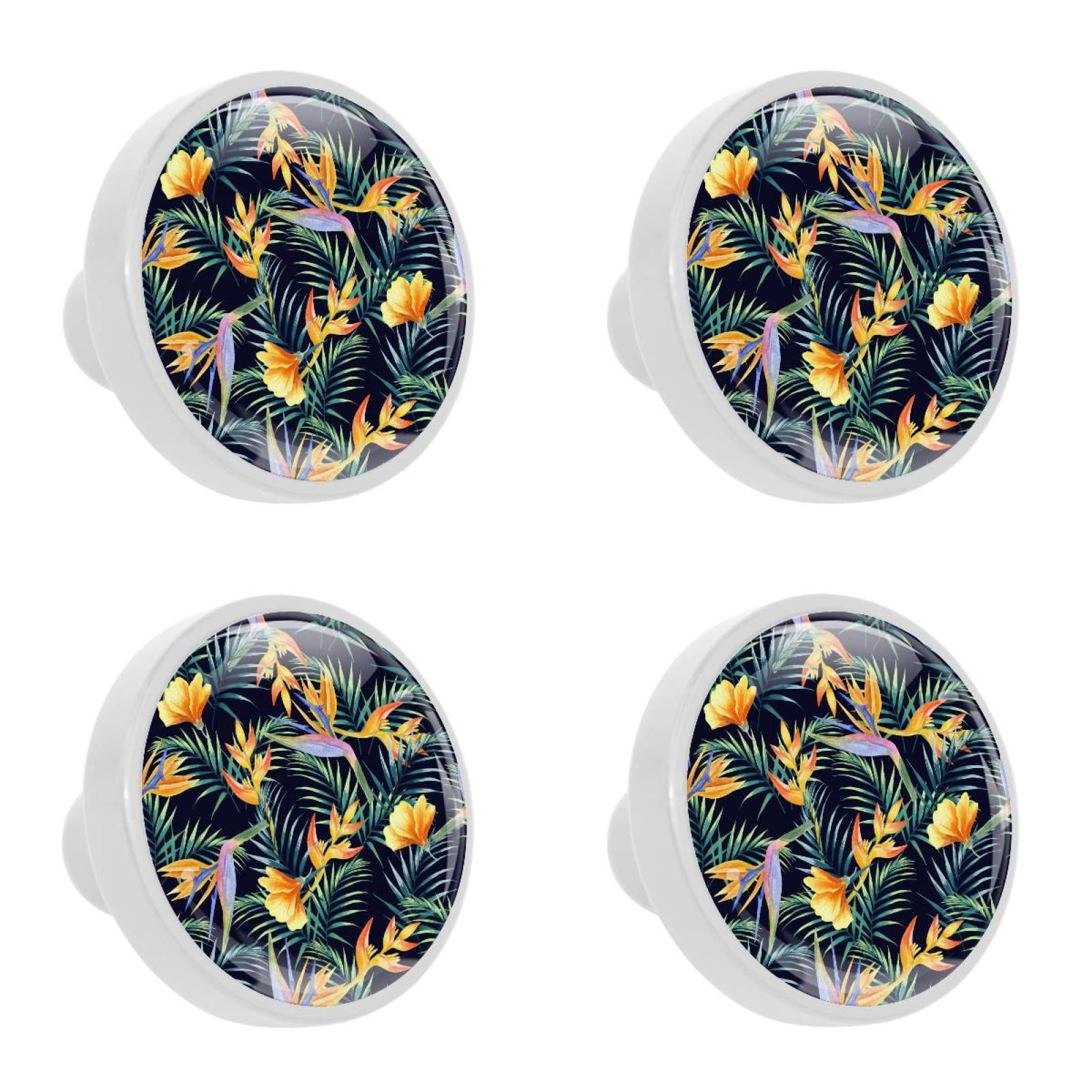 4 Pcs Tropical Plants Knobs for Kitchen Cabinet Cupboard Dresser ...