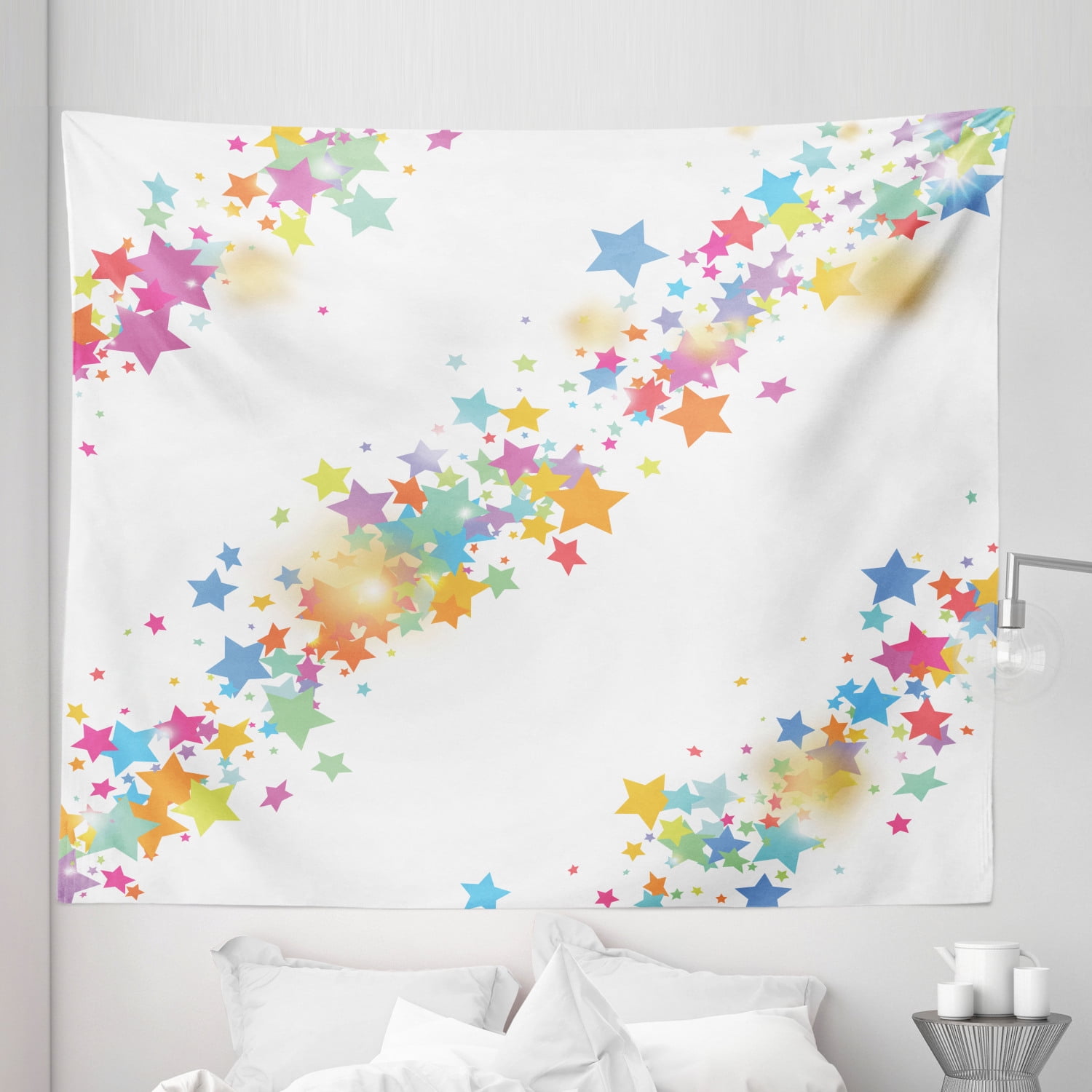 Stars Tapestry, Illustration of Colorful Star Lines Cartoon Style ...