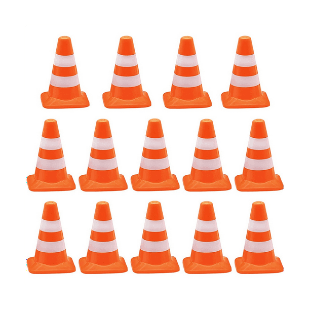 14 Pieces Mini Triangle Cone, Mini Simulation Safety Cone Road Parking ...