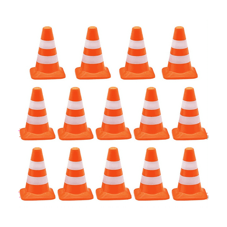 Qtmnekly 14 Pieces Mini Triangle Cone, Mini Simulation Safety Cone Road ...
