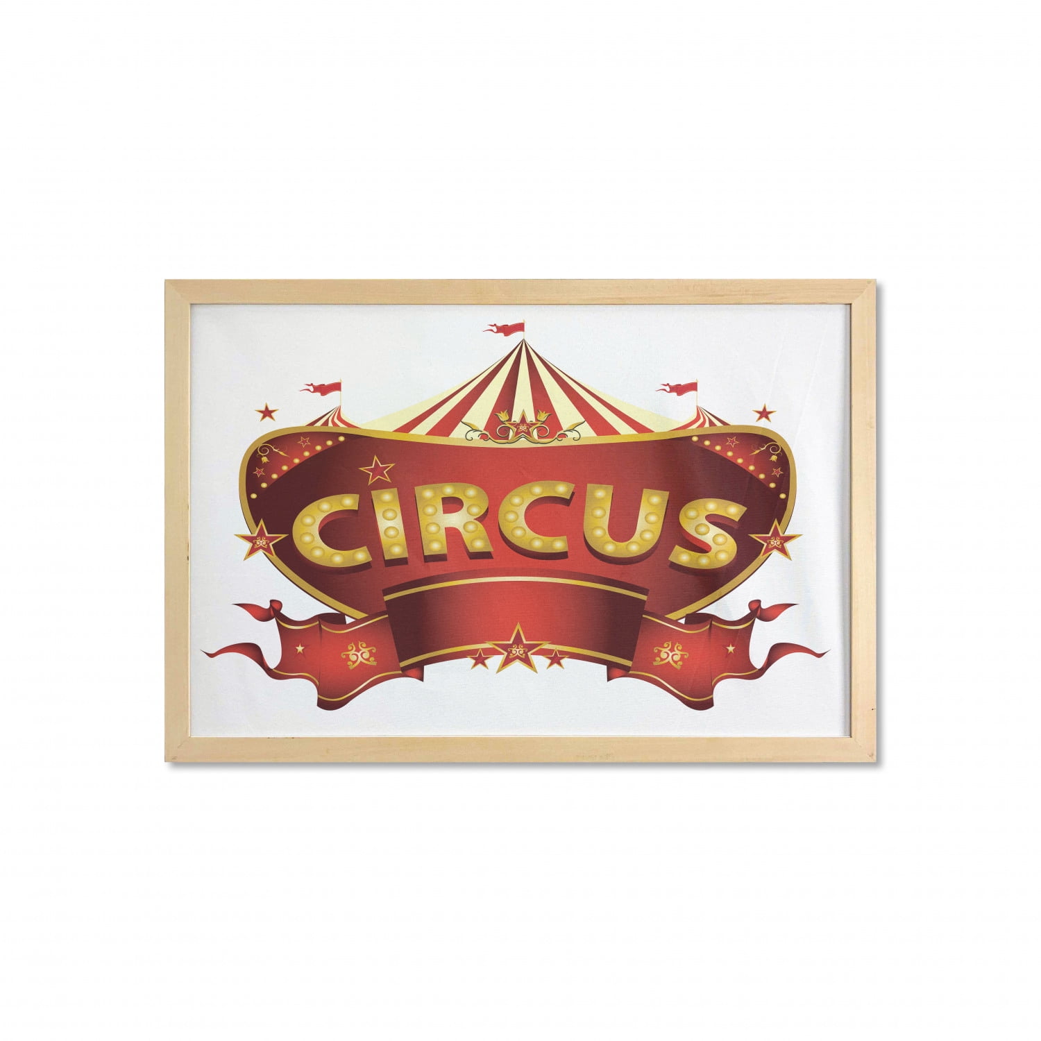 Circus Wall Art with Frame, Circus Sign Baroque Style Big Top Enjoyment ...