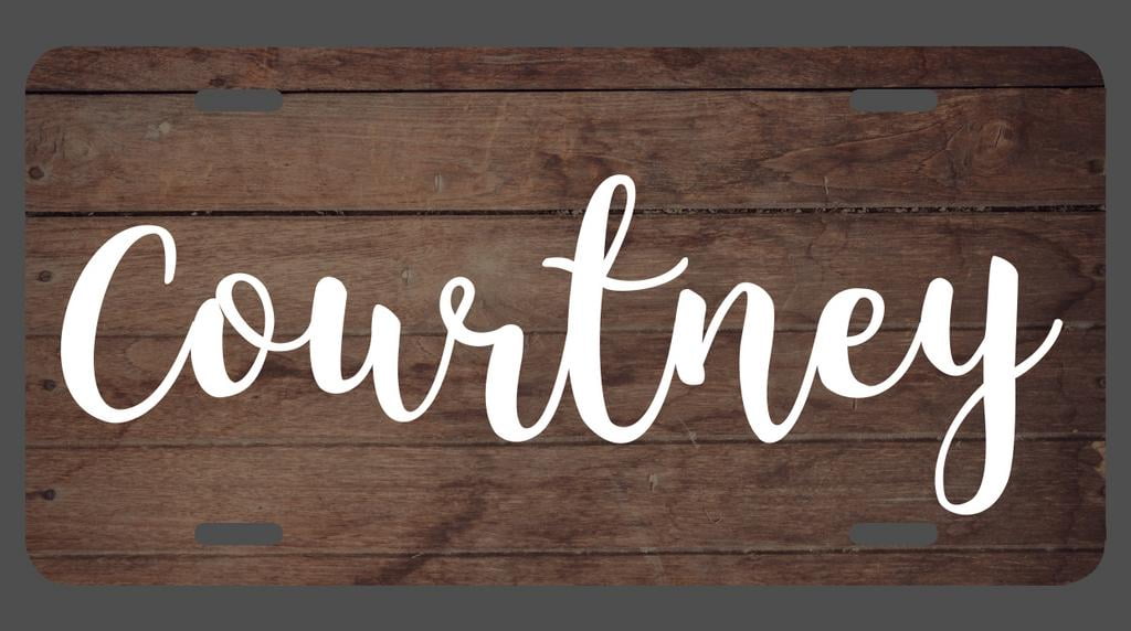 Courtney Name Wood Style License Plate Tag Vanity Novelty Metal | UV ...