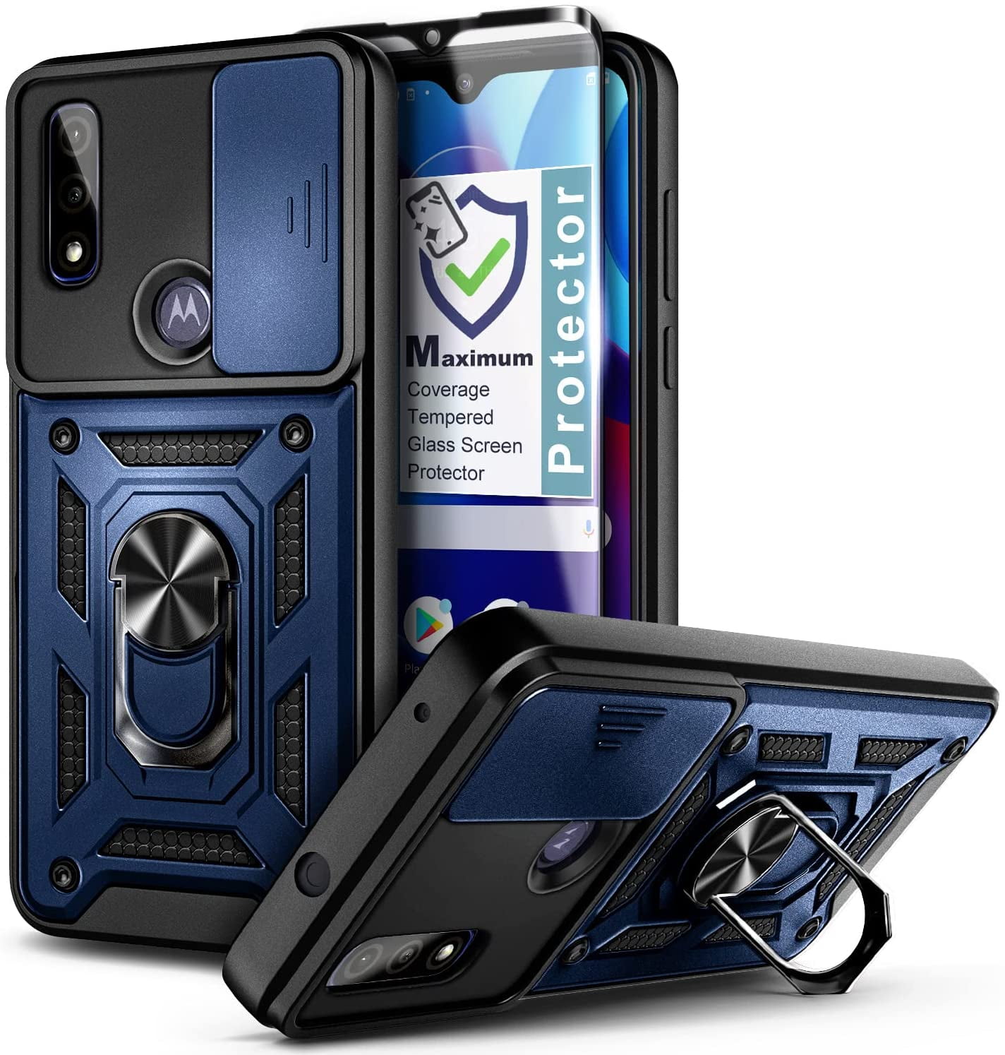 Nagebee Case for Motorola Moto G Pure (2021) with Tempered Glass Screen ...