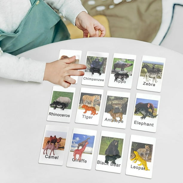 12x Animal Matching Card Toy Educativo Aprender Juguetes Animal Patrón ...