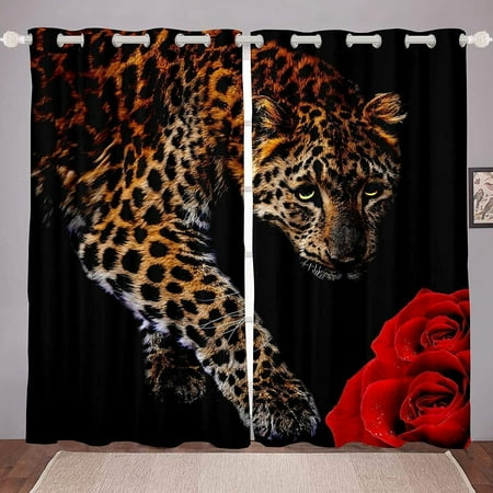 WEIS Leopard Window Curtains,Cheetah Curtain for Adult,Leopard Print ...