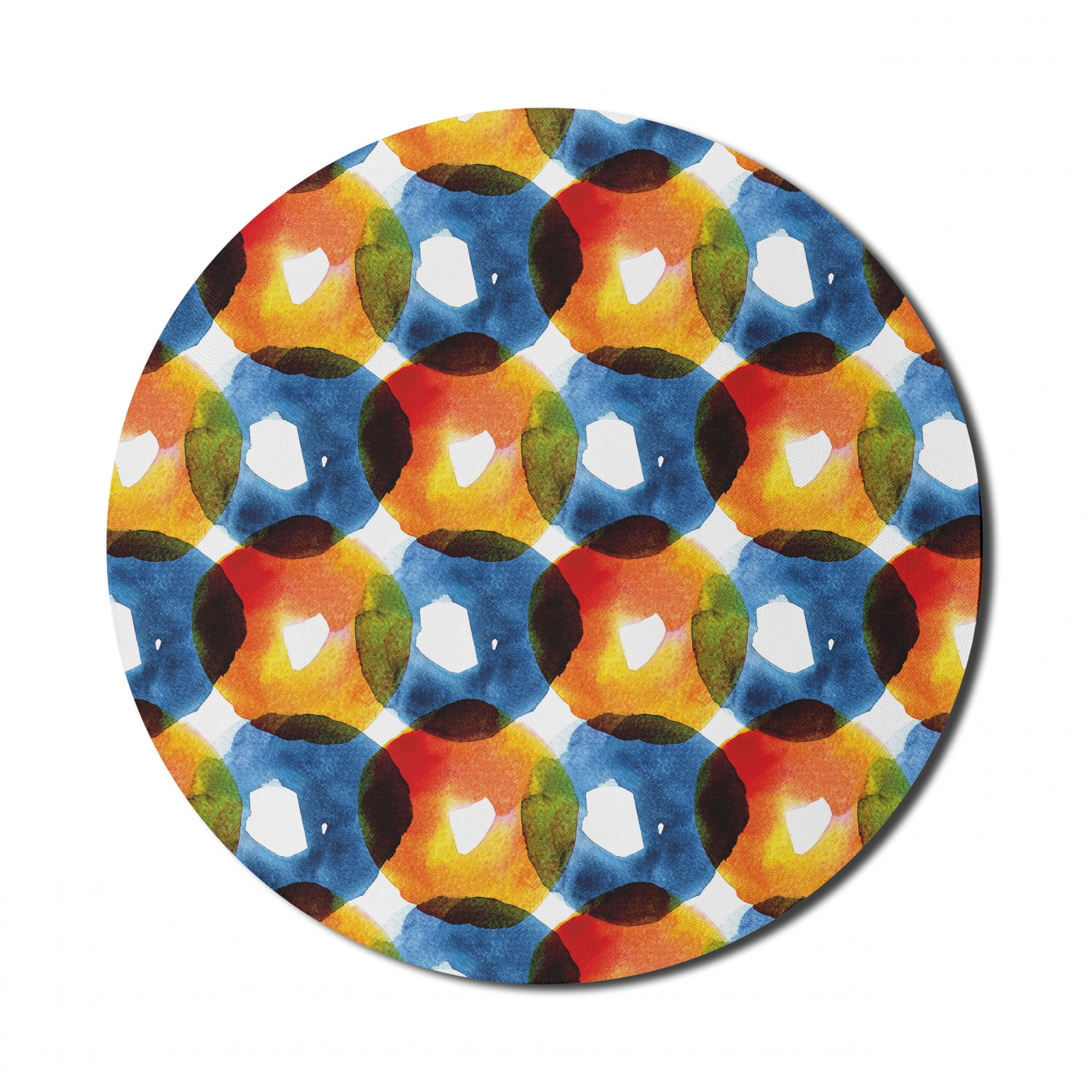 Modern Mouse Pad for Computers, Watercolor Drawing of Circular Bold ...