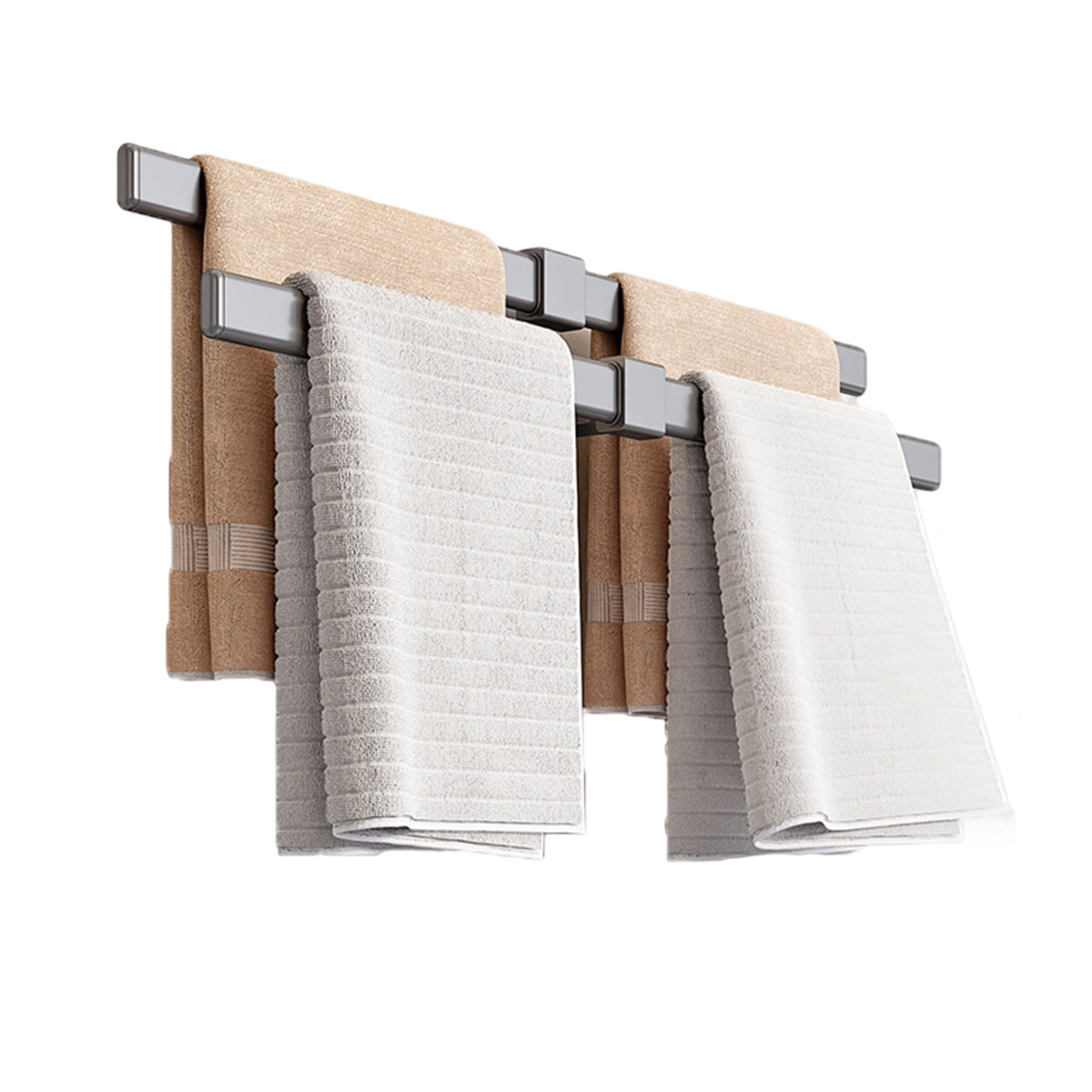 Movable Towel Rack - Left Right Movable, Wall Mount, No Drilling ...