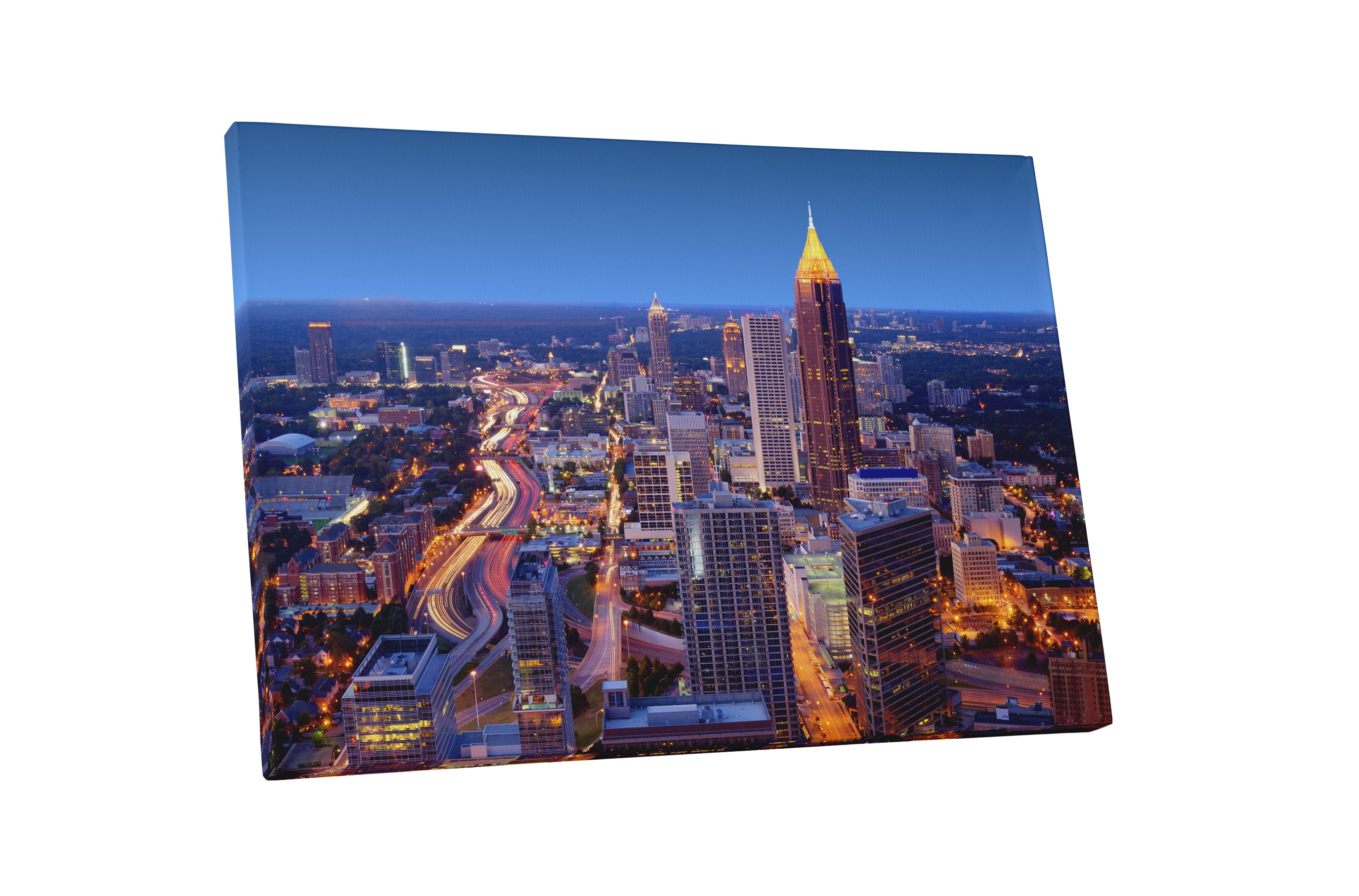"Atlanta Downtown Night Skyline" Gallery Wrapped Canvas Wall Art, 20" x ...