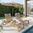 2PCS Outdoor Pillow for Chaise Lounge Chair Watercolor Coconut Tree ...