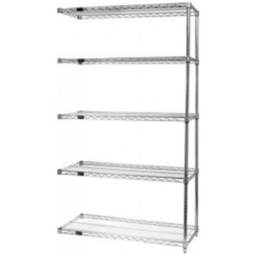 Wire Shelving, Add-On Unit, 4 Shelf-2 Post, 36 in. x 18 in., Chrome ...