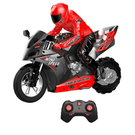 Mini 1/6 Scale RC Motorcycles Toy Gifts Motor W/ Lights Red | Walmart ...