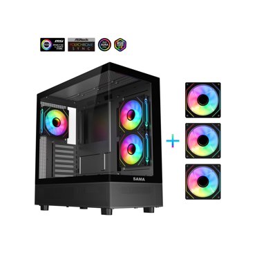 DIYPC ARGB-Q3.v2-W White USB3.0 Tempered Glass Micro ATX Gaming ...