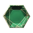 Efavormart 25 Pack | 7" Hunter Emerald Green/Gold Hexagon Dessert Paper ...