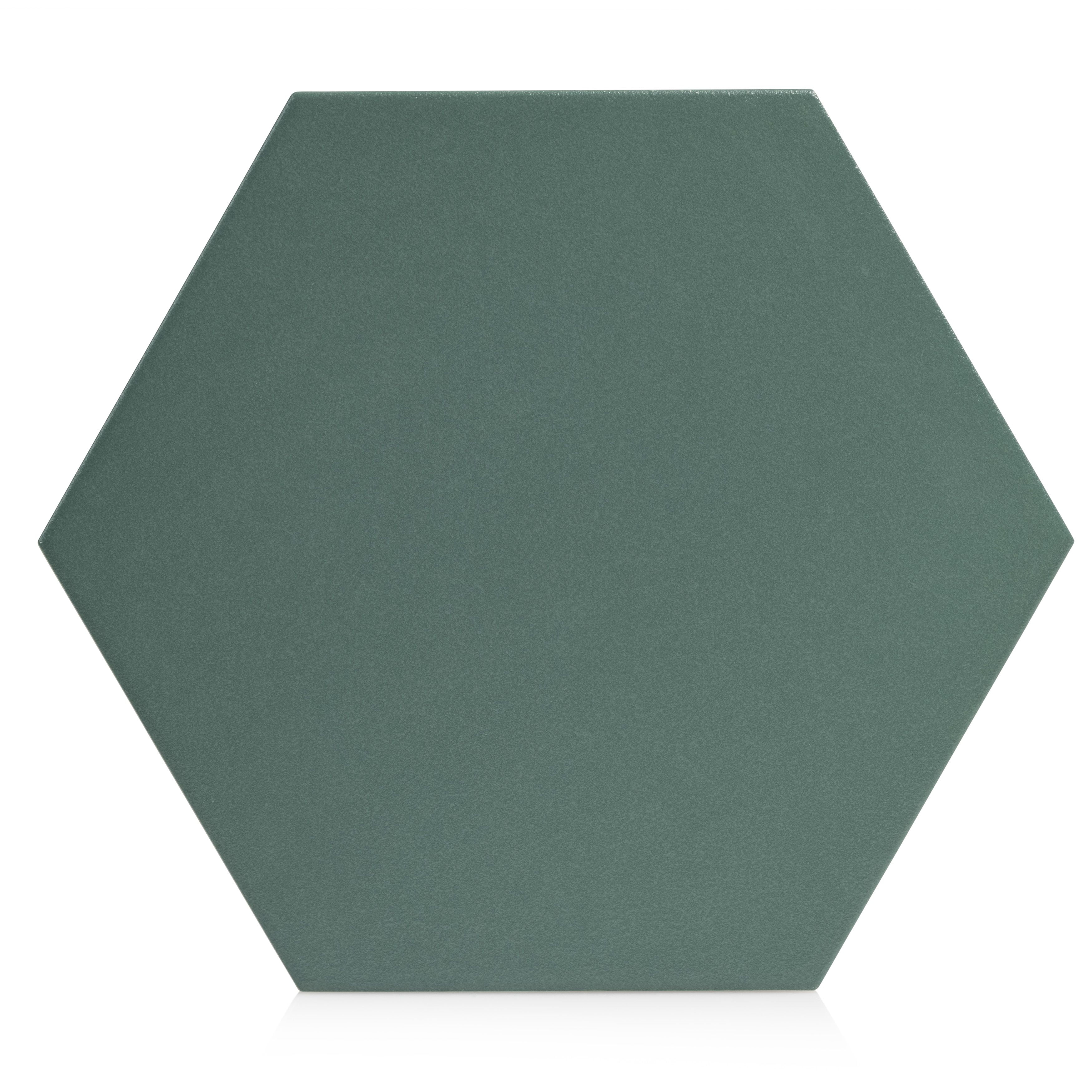 The Tile Project 7.8x9 Tribeca Hexagon Green Porcelain Floor/Wall Tile ...