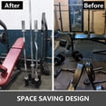 Barbell Holder Floor Stand Vertical, Corner Weight Bar Storage Rack for ...