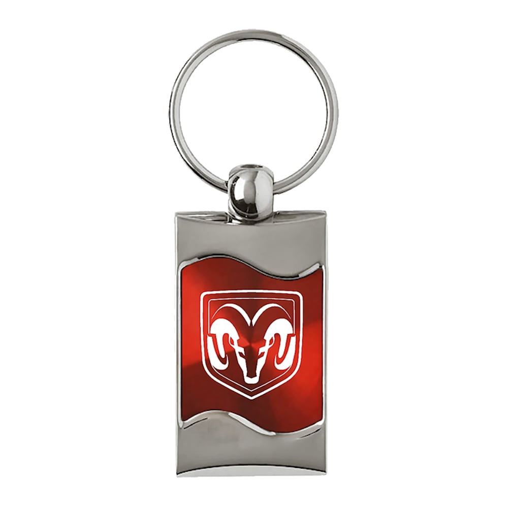 Au-TOMOTIVE GOLD Ram Head Logo Rectangular Wave Red Key Fob - Walmart.com