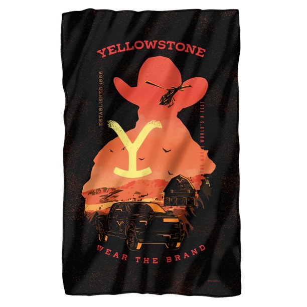 Yellowstone Blanket, 36"x58" Yellowstone Wear The Brand Fleece Blanket ...