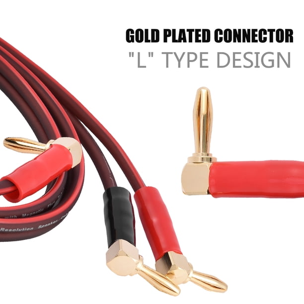Speaker Wire, Right Angle L Type Wire, Red+Black Pure Copper For Sound ...