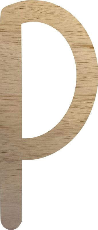 Wooden Alphabet Letter P, Unfinished Wood 10'' Cursive Letter ...