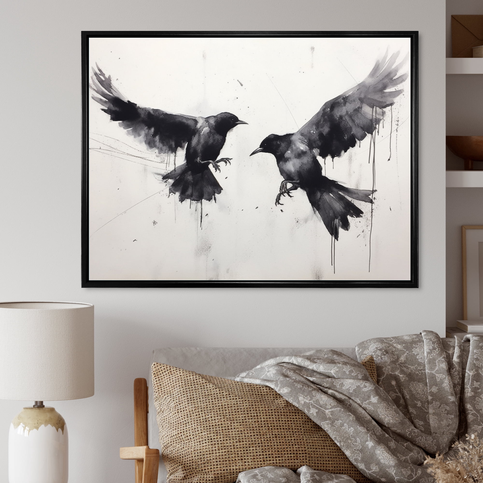 Click here for Designart Large Crowframed Wall Art  Ravens With A... prices