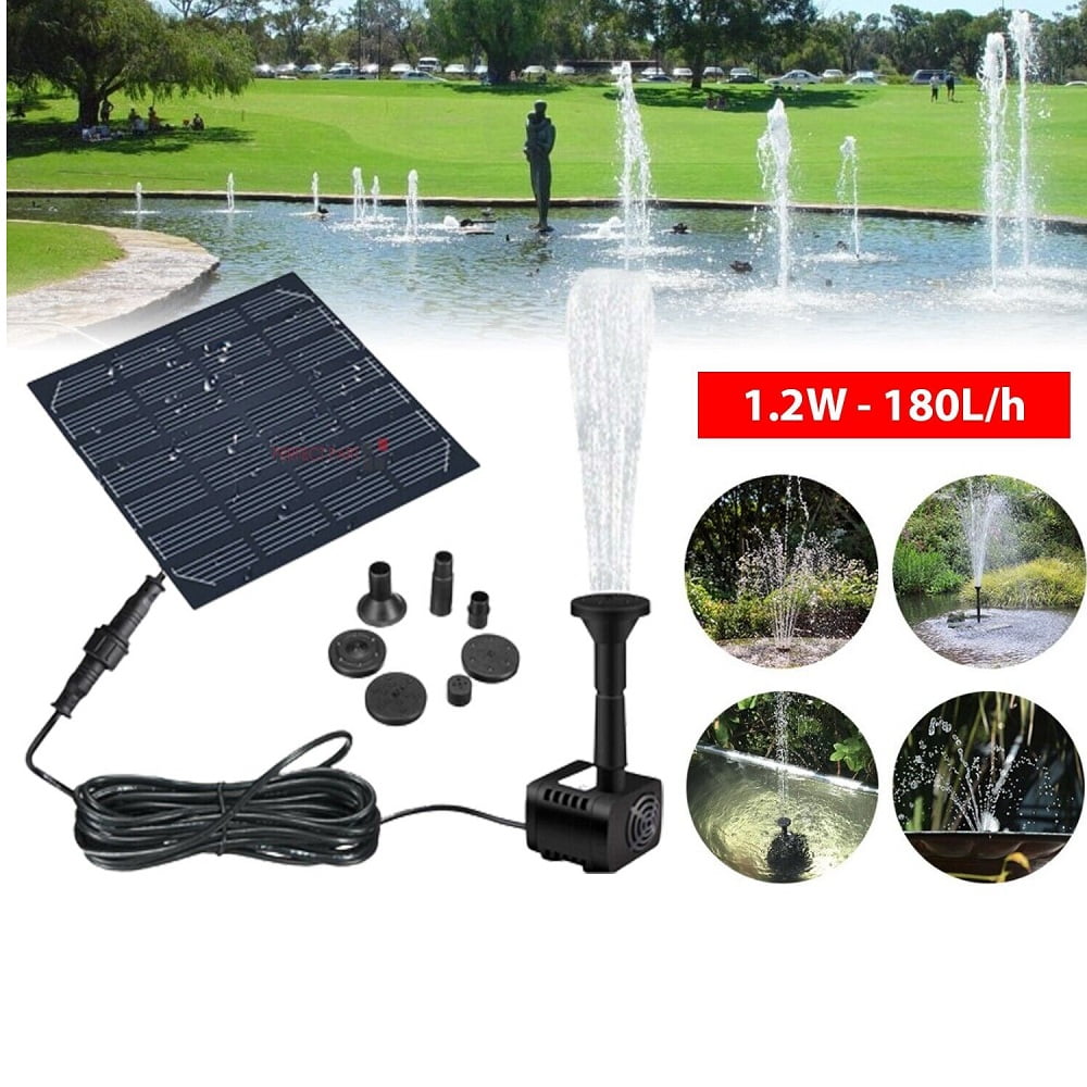 New Solar Power Fountain Submersible Floating Water Pump Bird Bath Pond ...
