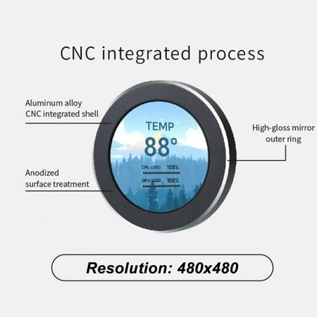 Computer CPU Monitor,Liquid Cooler LCD Screen Water Cooled LCD Round ...