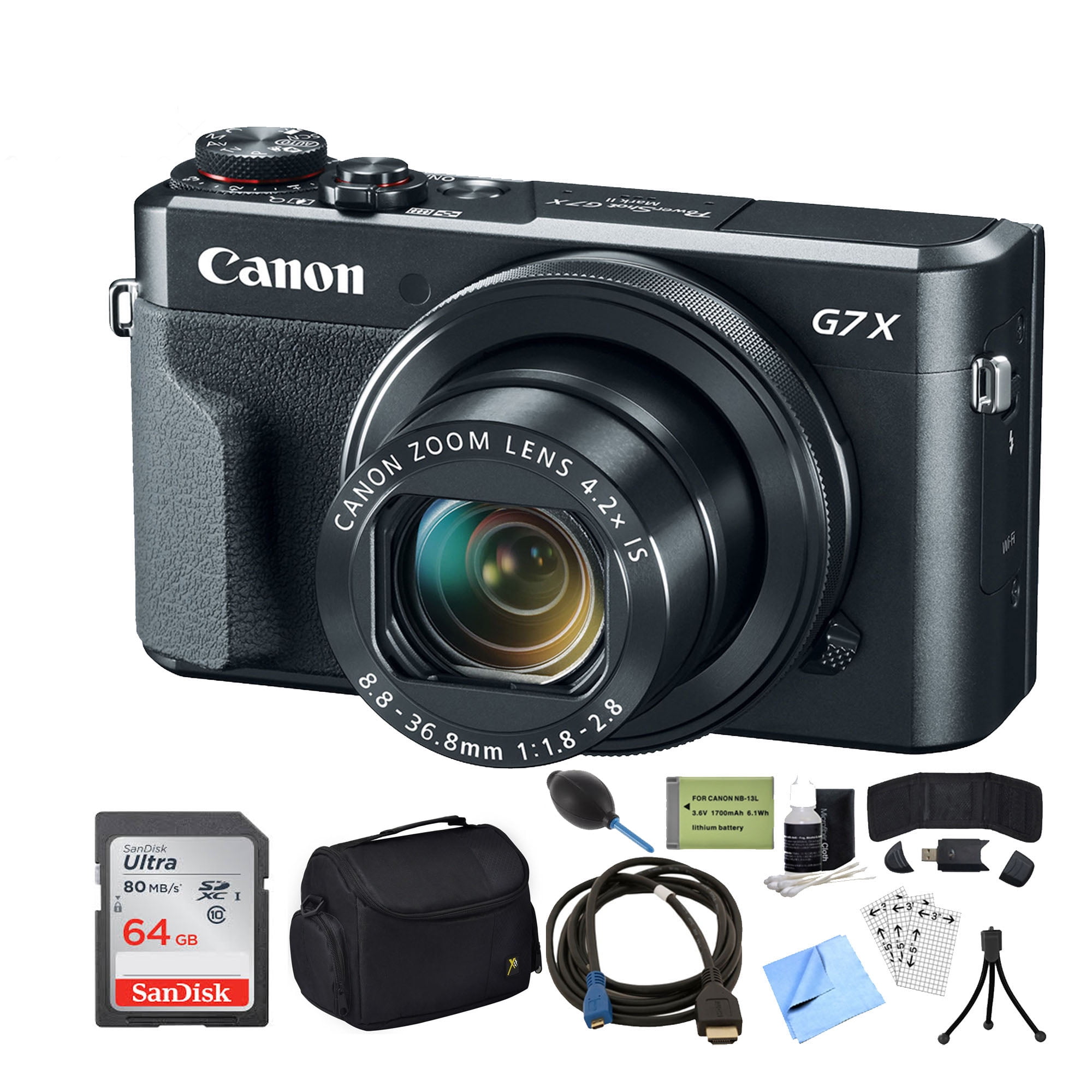 Canon PowerShot G7 X Mark II Digital Camera Starter Bundle - Walmart.com