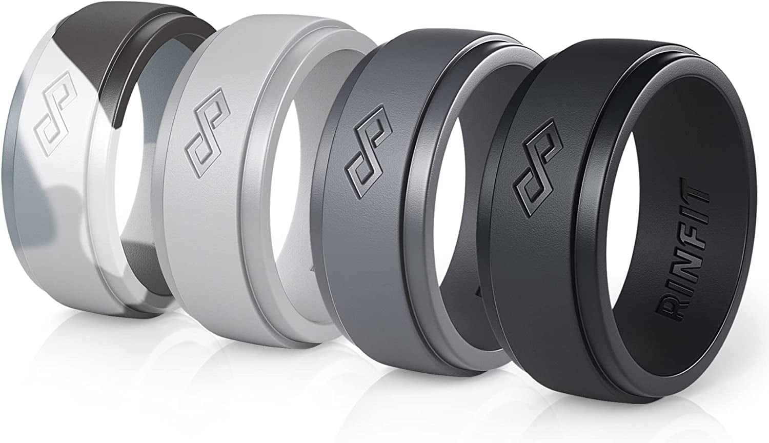 Rinfit Silicone Wedding Ring for Men - Soft Rubber Wedding Band ...