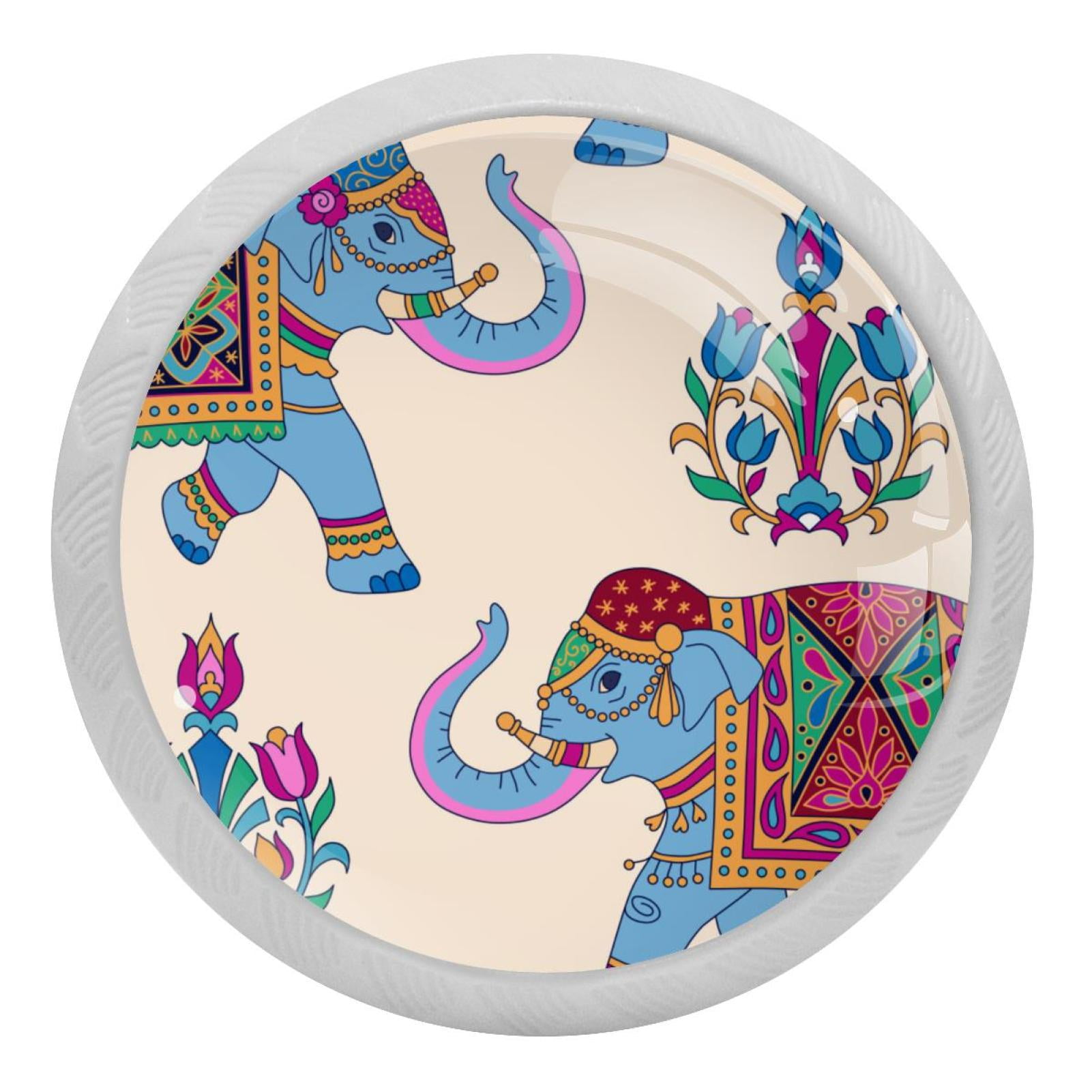 4PCS Round Elephant Cabinet Fluorescence Knob Glowing in the Dark ...