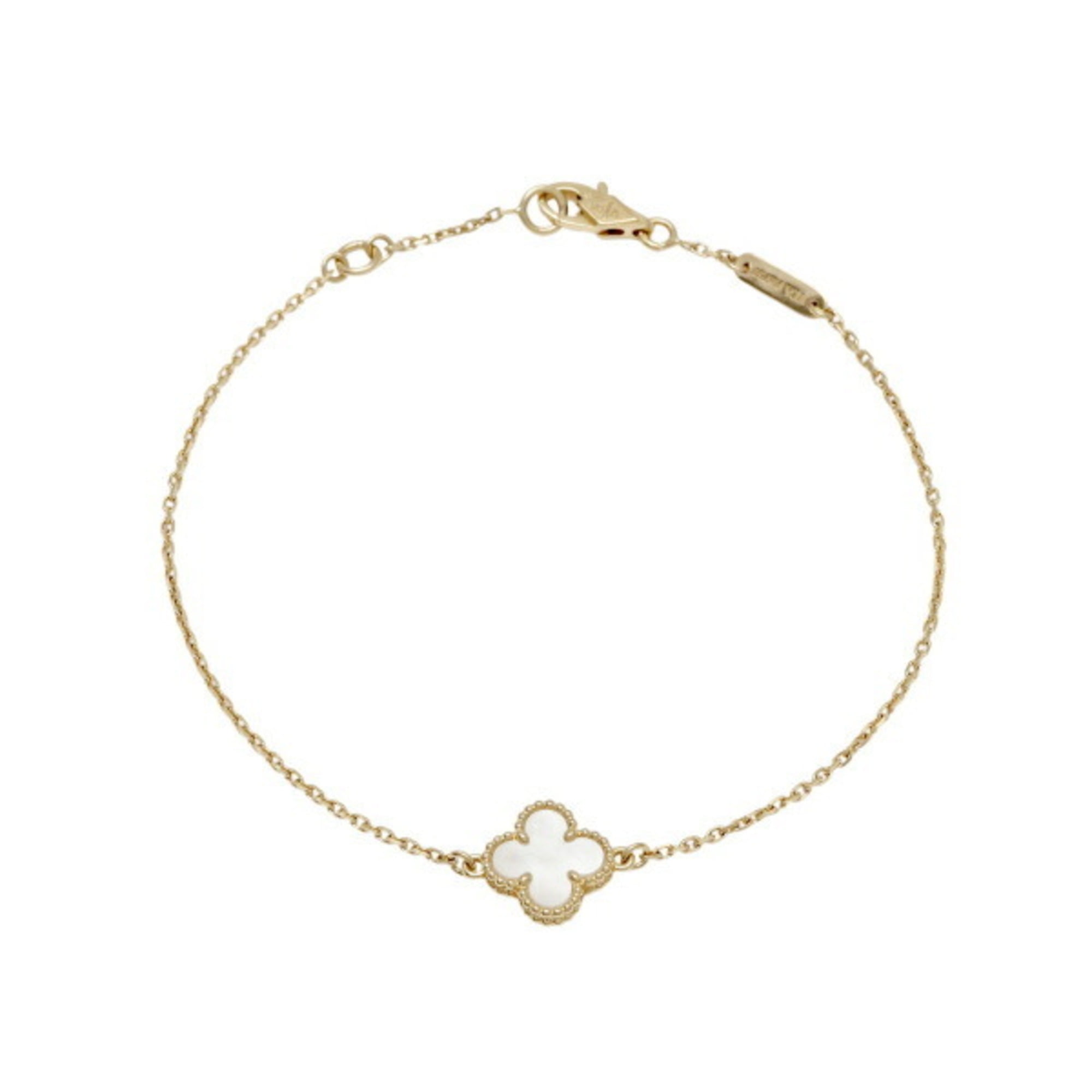 Pre-Owned Van Cleef & Arpels Sweet Alhambra 18K Yellow Gold Bracelet ...