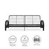 DHP Convertible Futon Frame, Black, Contemporary Metal Design, Small ...