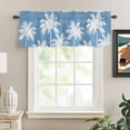 Blue Palm Trees Valances for Windows Farmhouse Kitchen Curtains ...