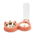 2-in-1 Cat Dog Bowl Feeder Non-Slip Pet Feeder with Double Bowls for ...