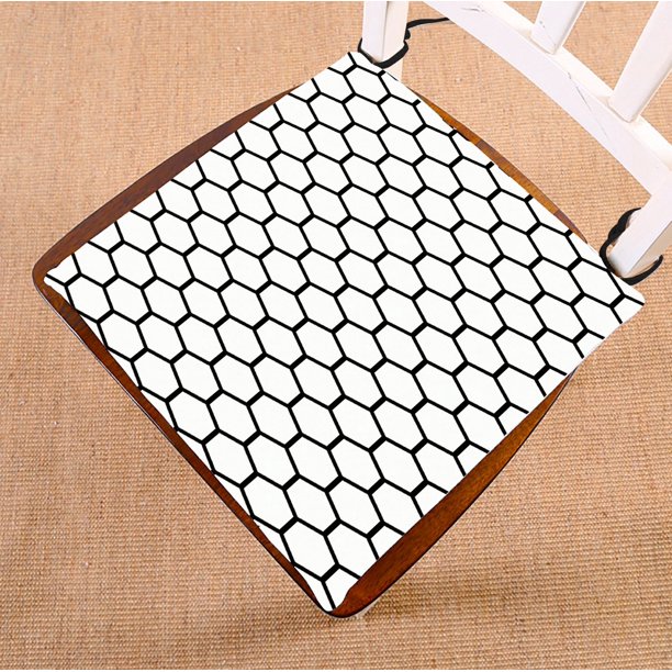 HATIART Black Honeycomb Isometric Geometry Chair Pad Seat Cushion Chair ...