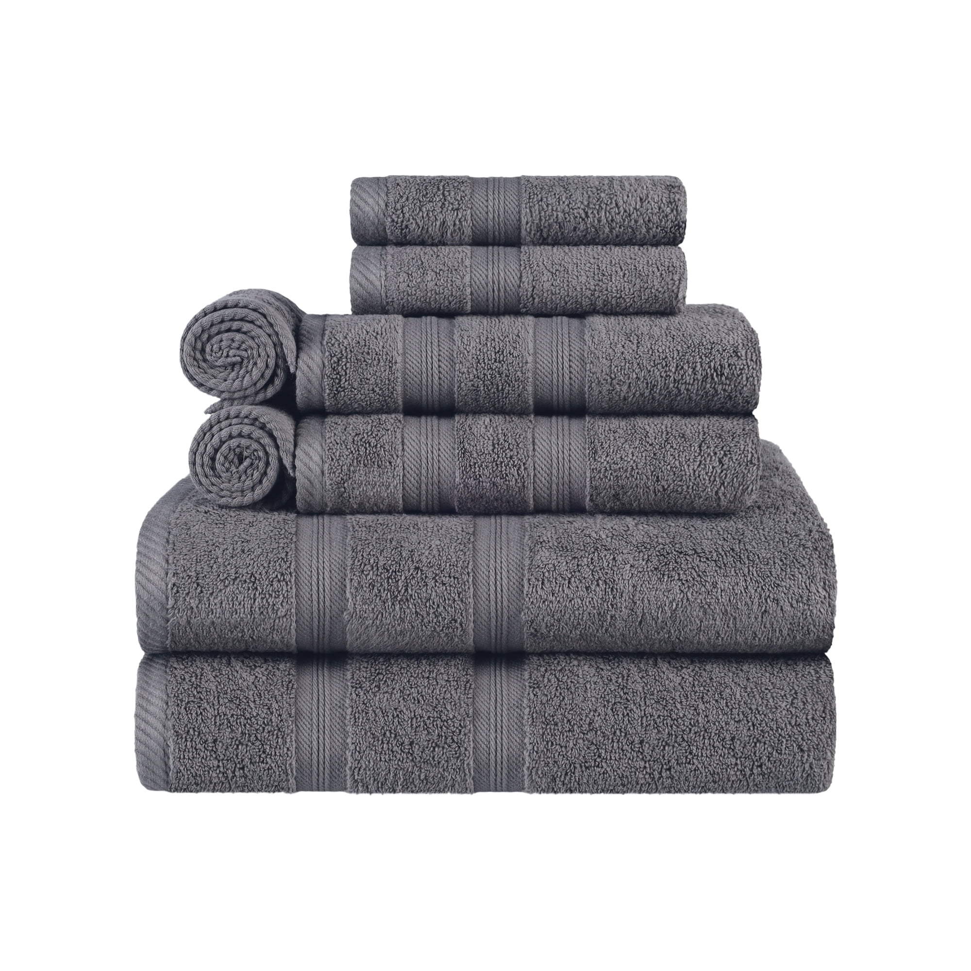 BNM Smart Dry Cotton Bath, Hand, Face Towel Set, Grey - Walmart.com