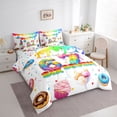 Feelyou Rainbow Donut 67 King Bedding for Girls, Sprinkle Dessert Donut ...