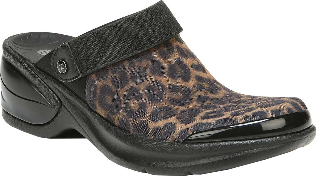 Women's Bzees Kitty Clog Black/Brown Leopard Fabric 7.5 M - Walmart.com
