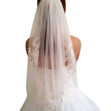 Simple Long Elegant Single Layer Wedding Veil Bridal Veils with Comb ...