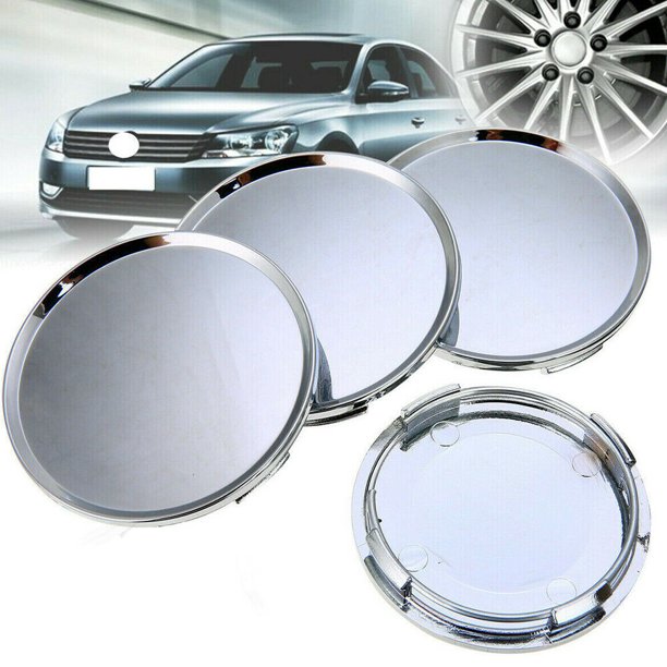Geege Car Wheel Center Cap,4Pcs Universal Chrome Silver Car Wheel ...