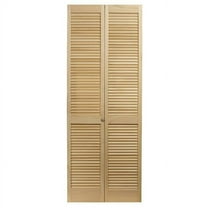 AWC 810420 24 x 80.5 in. Model 104 Louvered Unfinished Wood Bifold Door ...