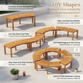 Hommoo Acacia Wood Outdoor Garden Bench, 2-Person Curved Backless Bench ...