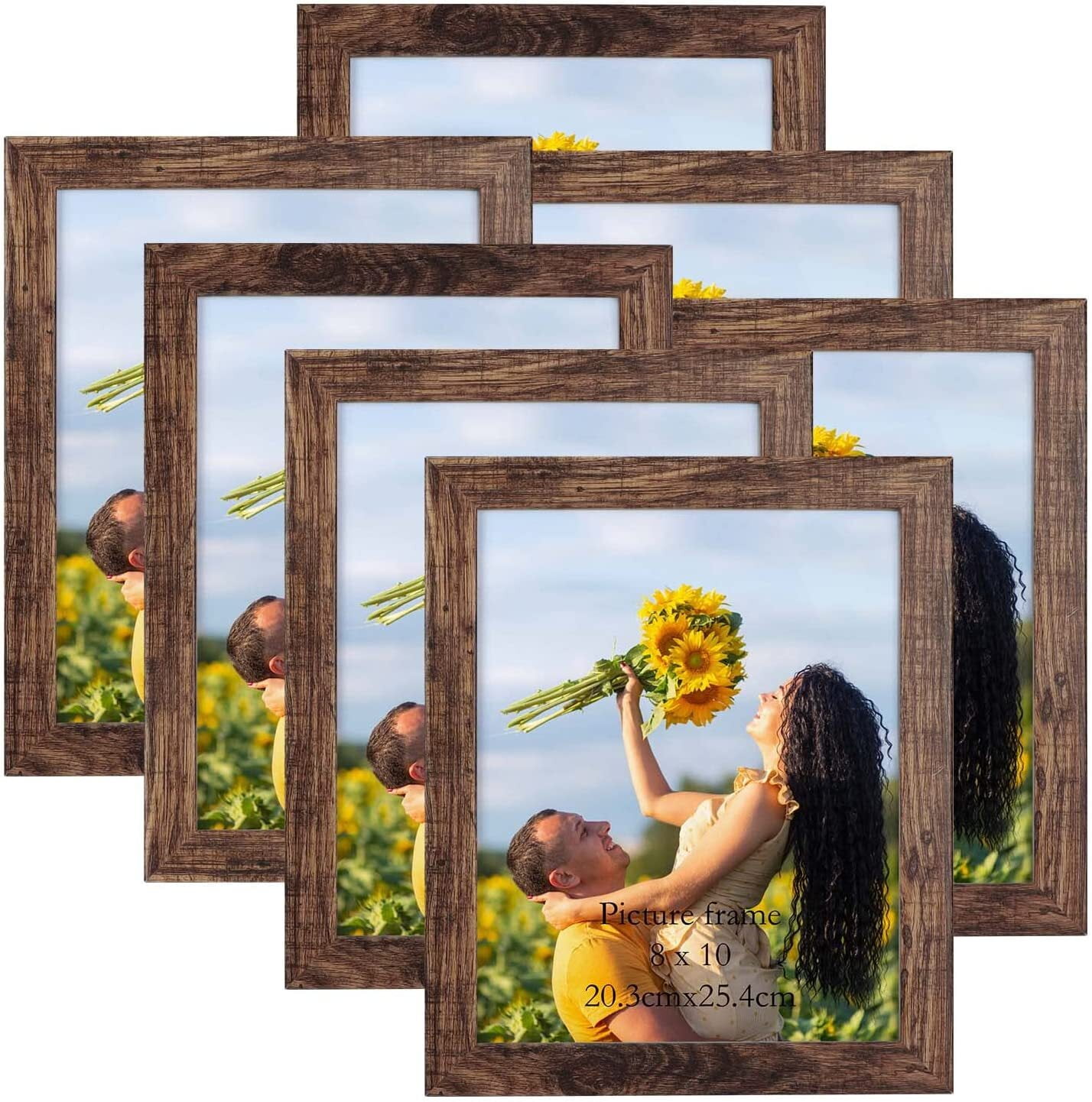 8x10 Picture Frame Set of 7, Rustic MDF Photo Frames Display 8 by 10 ...