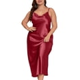 Bamboo Pajamas For Women,Women’s Satin Nightgown Long Sleep Dress Plus ...