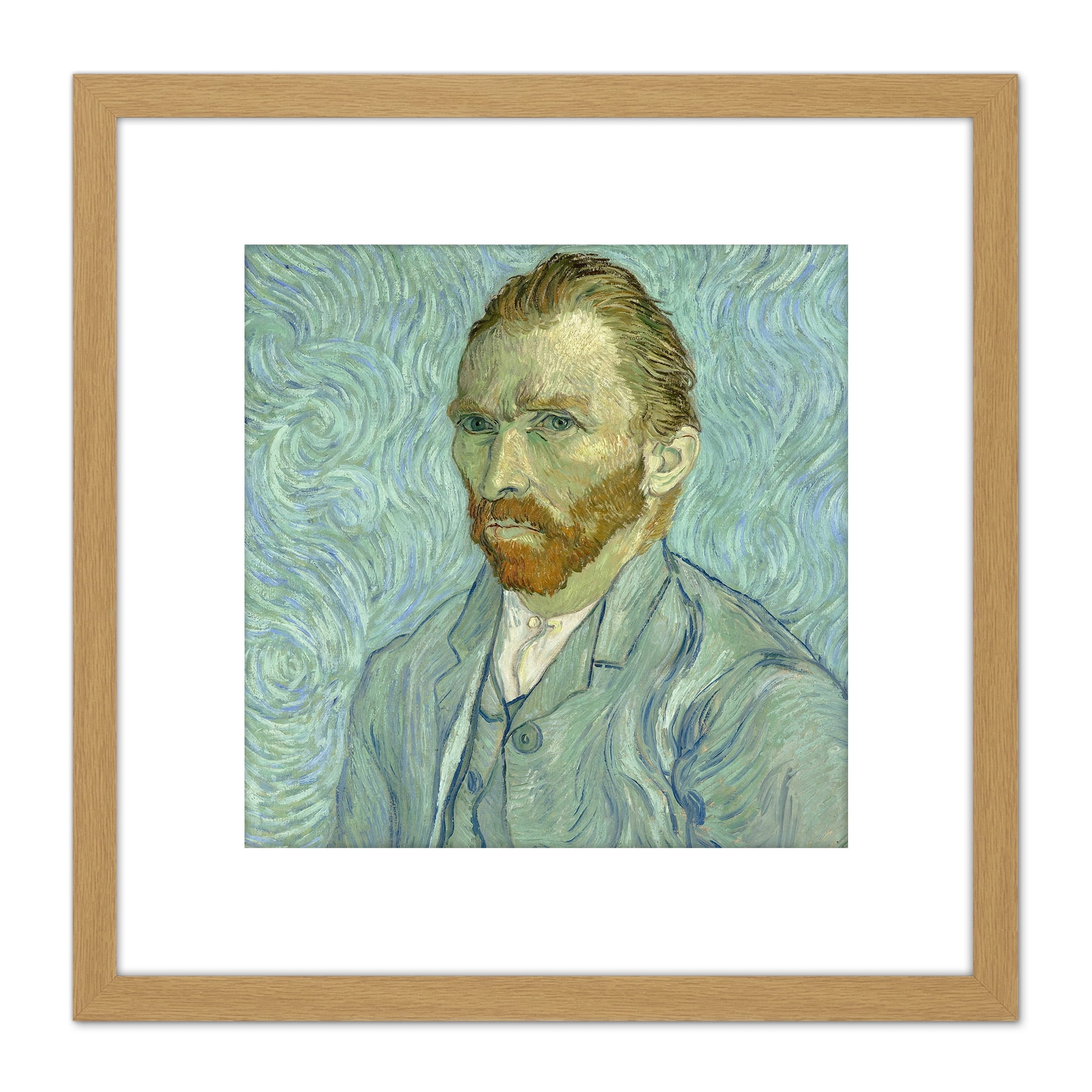 Vincent Van Gogh Self Portrait Painting 8X8 Inch Square Wooden Framed ...